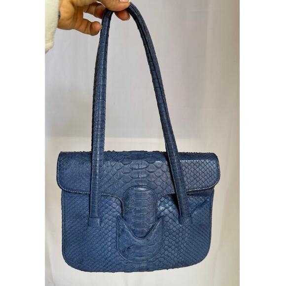 MAPA Collective | Bags | Vintage Mapa Collective Womens Artisanmade Handbag Blue Python Small ...
